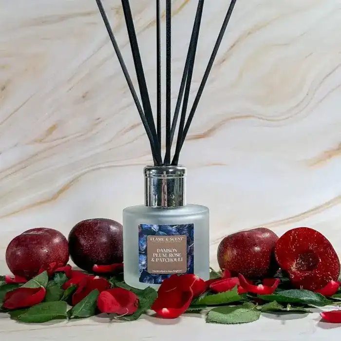 Damson Plum, Rose & Patchouli Reed Diffuser | Flame & Scent